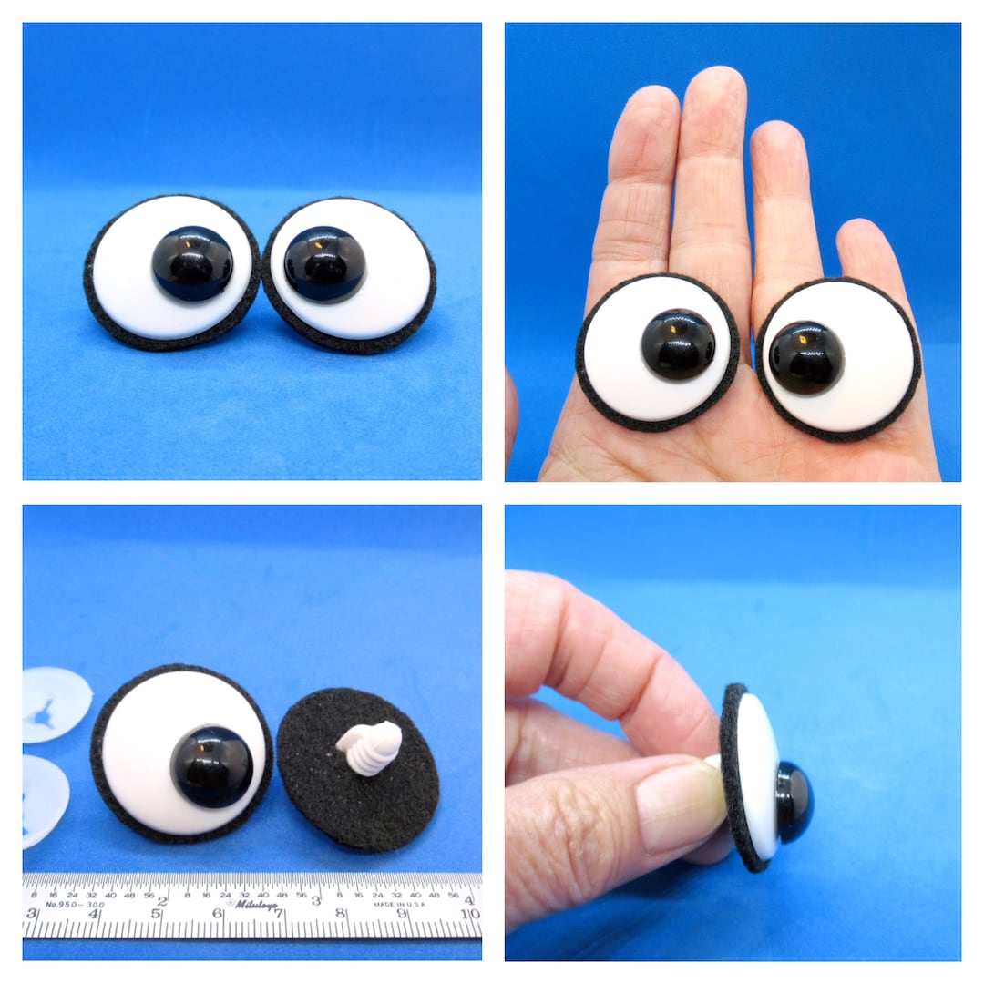 30mm Plastic Oval Safety Eyes - 1 Pair Puppet Eyes - Plastic Eyes ...