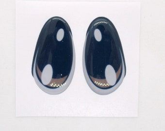 3D Adhesive Eyes Large Eye Stickers 1 Pair Blue Resin 1.25 X 1 Inch ...