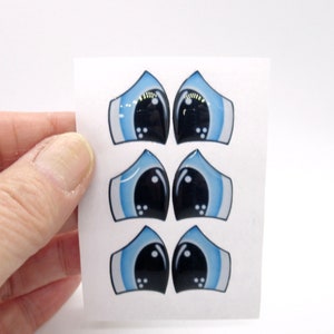 3D Adhesive Eyes Blue Eye Stickers 3 Pairs of Eyes 20 X 18 Mm Appliqué ...