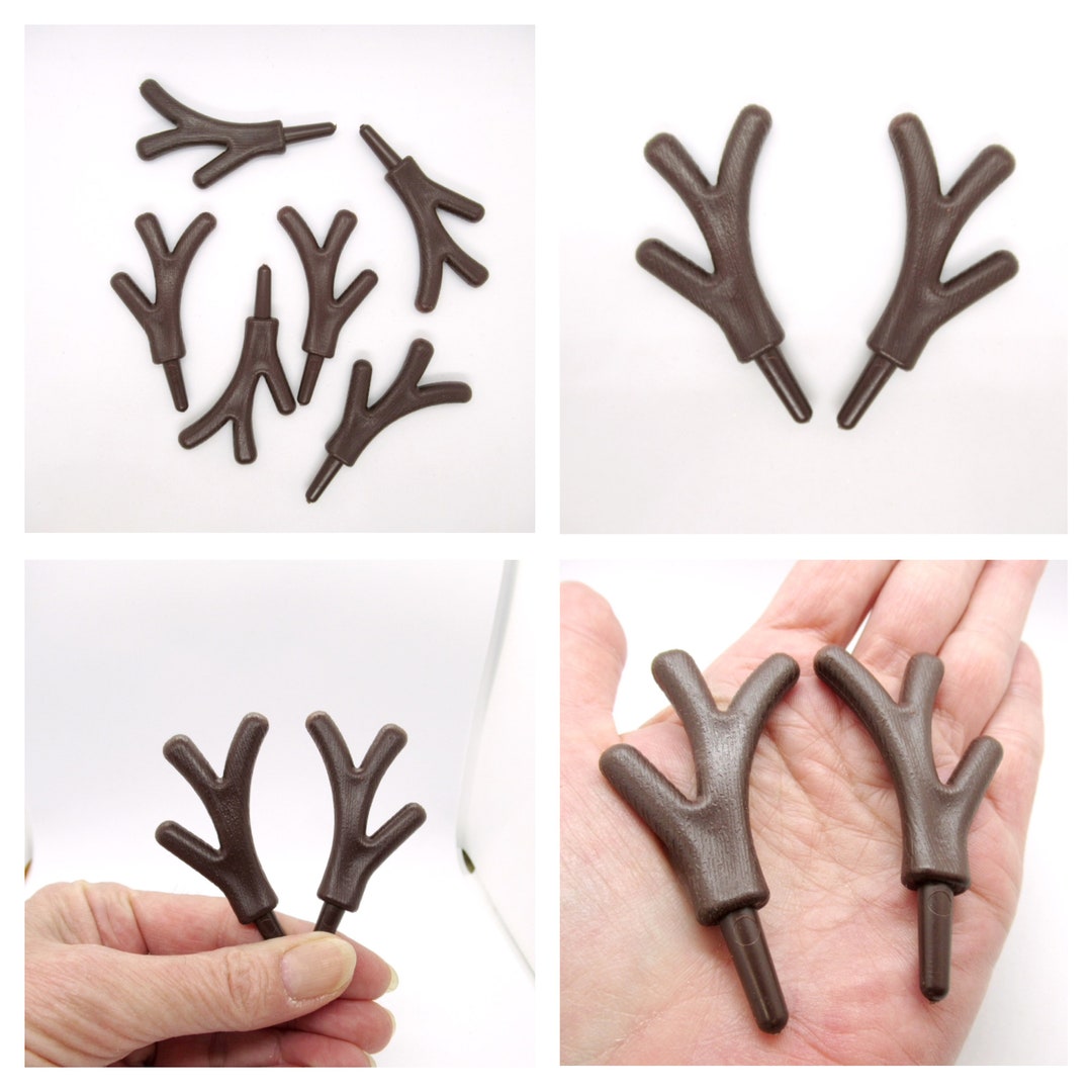 Large Reindeer Plastic Horns for Toys - 3 Pairs - Deer Antlers - Toy ...