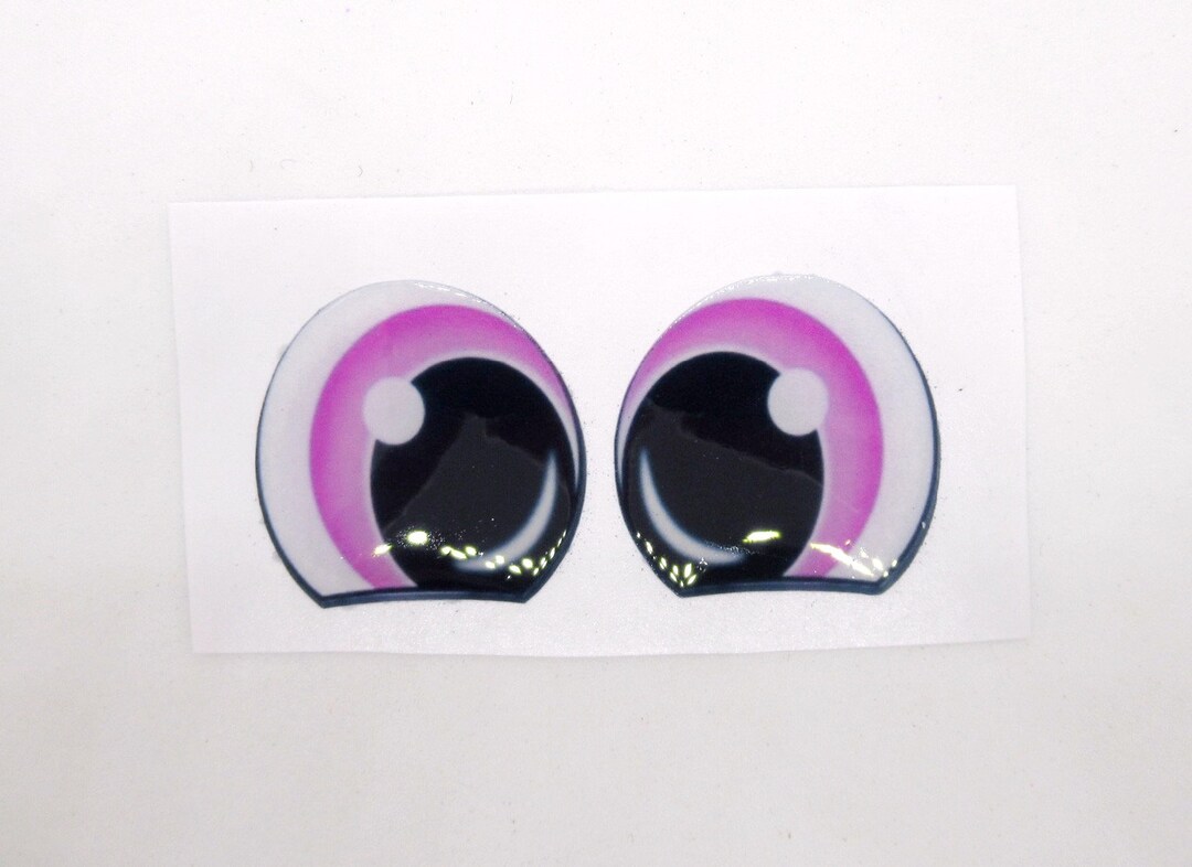 3D Adhesive Eyes - Large Eye Stickers - 1 Pair - Pink - Resin Eyes - 1 ...