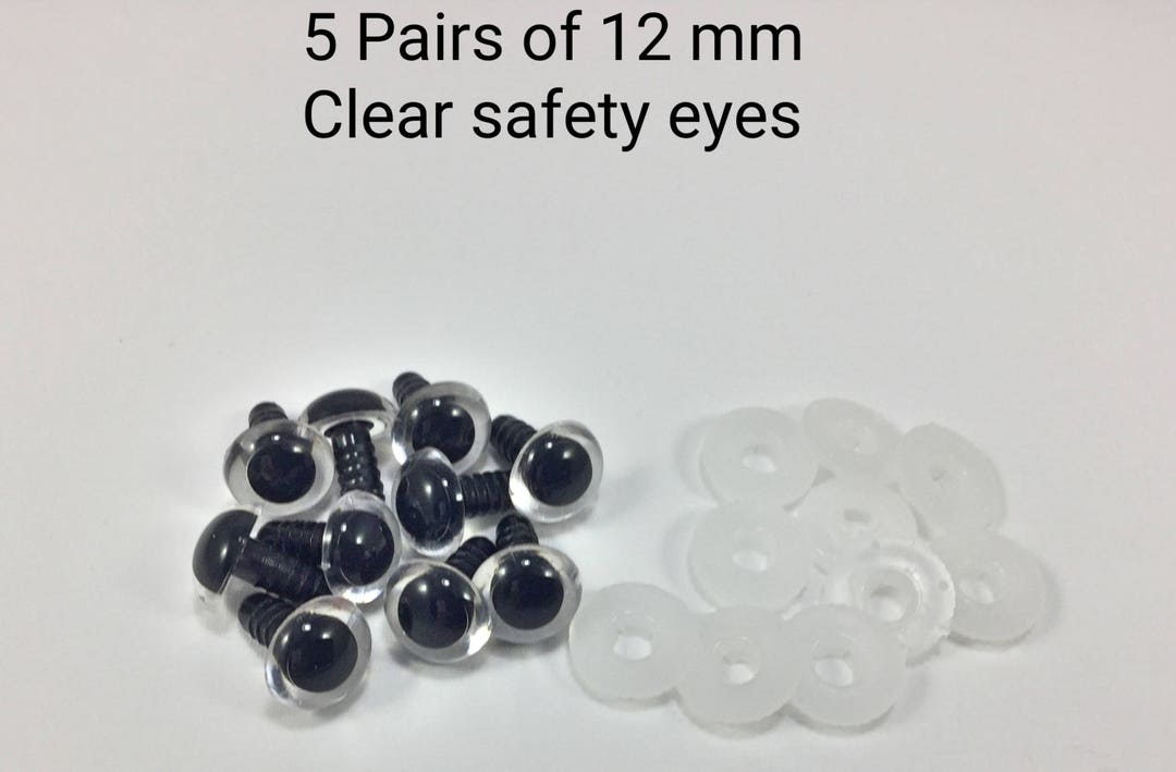 Clear Safety Eyes - 12 Mm - Amigurumi Safety Eyes - 5 Pairs of Round ...
