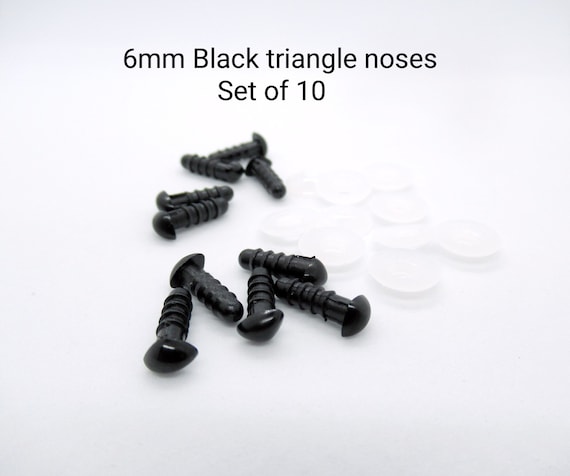 6mm Black Triangle Animal NOSE 10 Pieces Amigurumi Plastic - Etsy