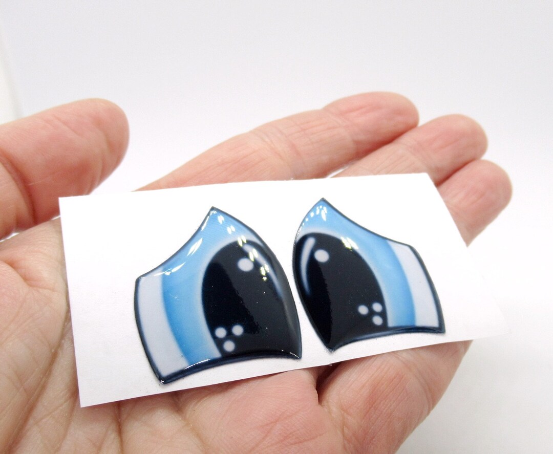 3D Adhesive Eyes - Large Eye Stickers - 1 Pair - Blue - Resin - 1.25 X ...