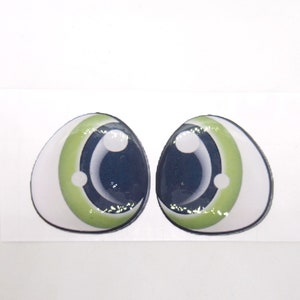 3D Adhesive Eyes - Large Eye Stickers - 1 Pair - Green - Resin - 1.25 X ...