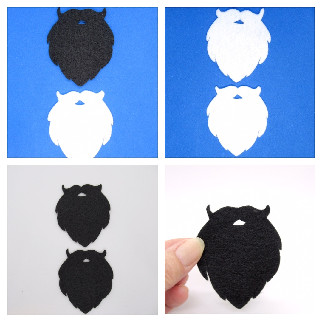 Felt Beards - Set of 2 - Amigurumi Supplies - Black or White Small ...