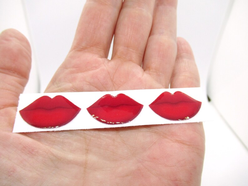 2D Adhesive Lip Stickers Red Lip Stickers 6 Pieces 1 X - Etsy