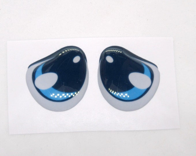 3D Adhesive Eyes - Large Resin Eye Stickers - 1 Pair - Blue - Resin ...