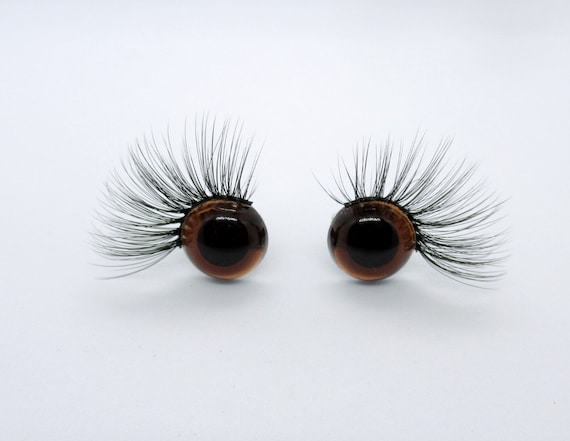Safety Eyes With Eyelashes 15 Mm Brown Safety Eyes - Etsy