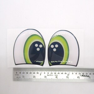 3D Adhesive Eyes - Large Eye Stickers - 1 Pair - Green - Resin - 1.25 X ...