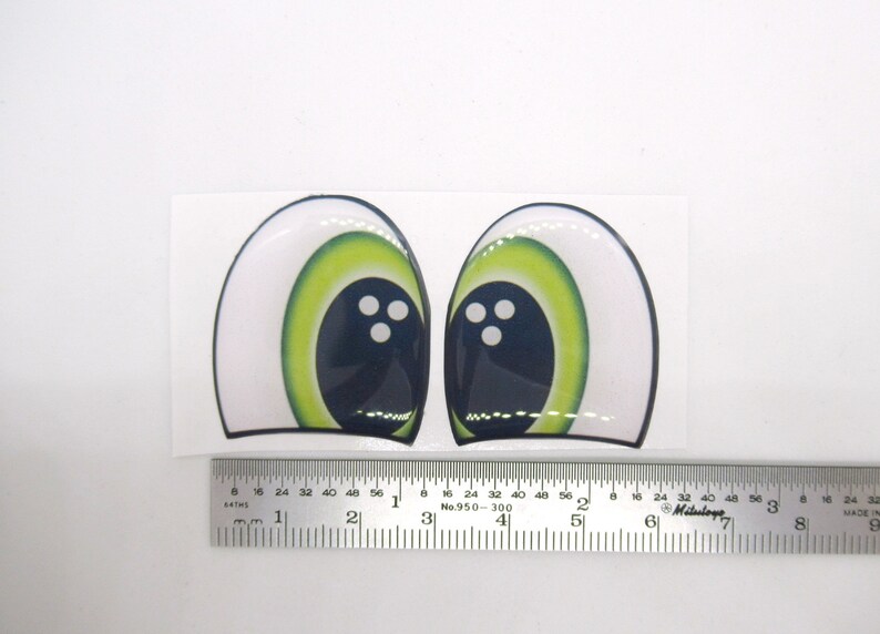 3D Adhesive Eyes - Large Eye Stickers - 1 Pair - Green - Resin - 1.25 X ...