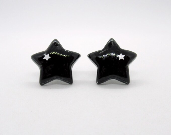 Black Star Shaped Safety Eyes With Star Highlight - Square Eyes - Hand ...