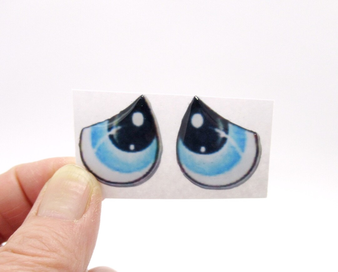 3D Adhesive Eyes - Large Resin Eye Stickers - 1 Pair - Blue - Resin - 1 ...