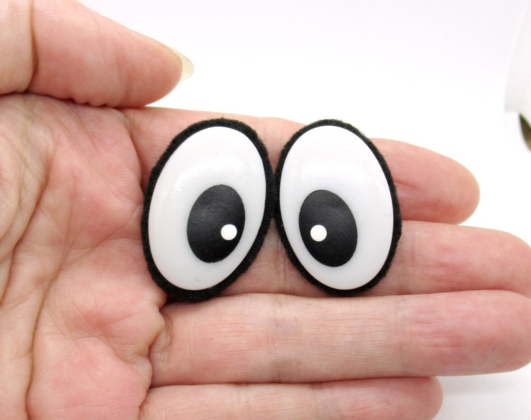 30mm X 20mm Plastic Oval Safety Eyes - 1 Pair Puppet Eyes - Plastic ...