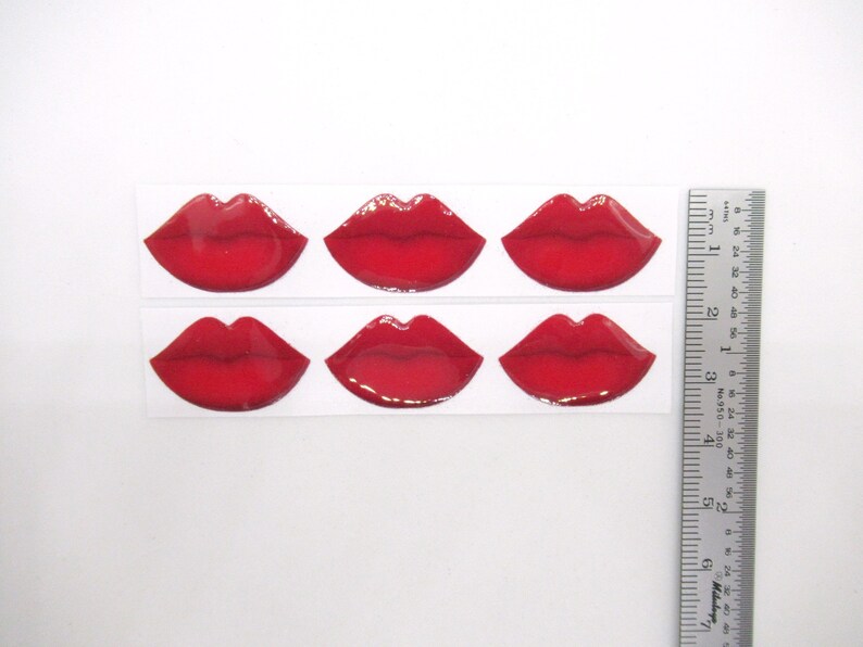 2D Adhesive Lip Stickers Red Lip Stickers 6 Pieces 1 X - Etsy