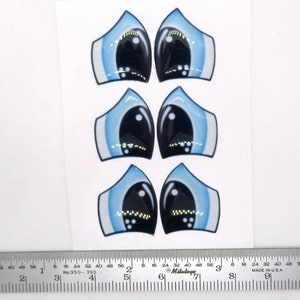 3D Adhesive Eyes Blue Eye Stickers 3 Pairs of Eyes 20 X 18 Mm Appliqué ...