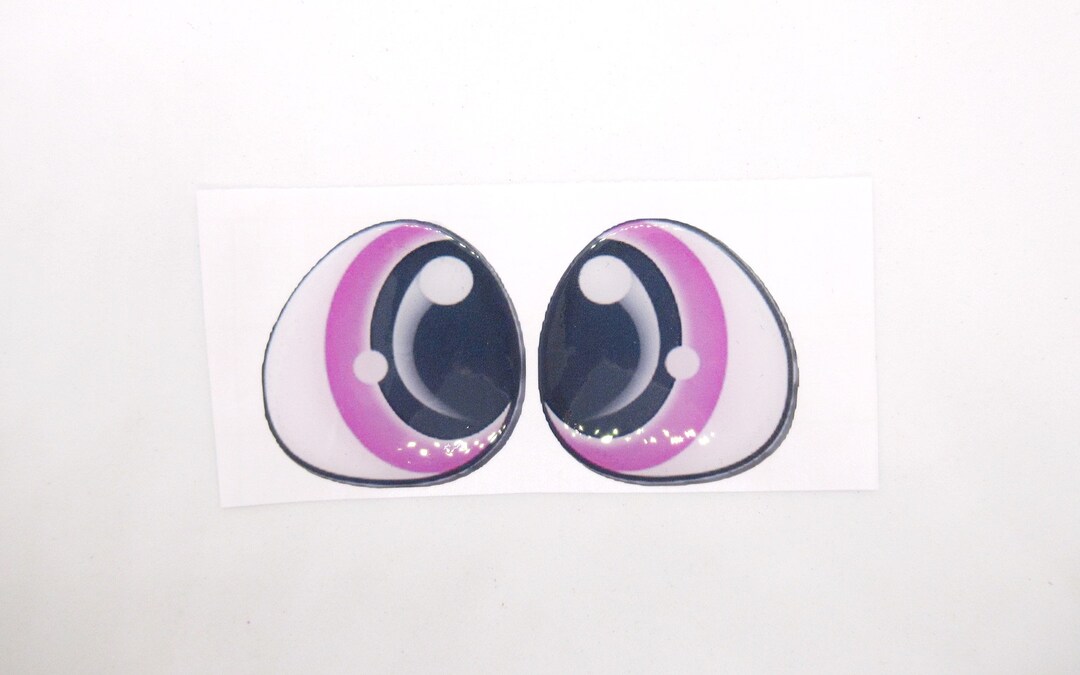 3D Adhesive Eyes - Large Eye Stickers - 1 Pair - Pink - Resin - 1.25 X ...
