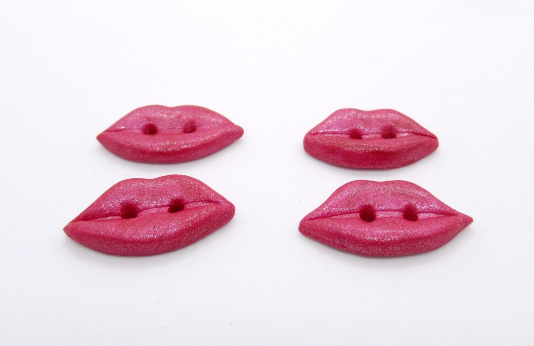 Polymer Clay Lip Buttons - Set of 4 - Doll Supplies - Women’s Lips ...