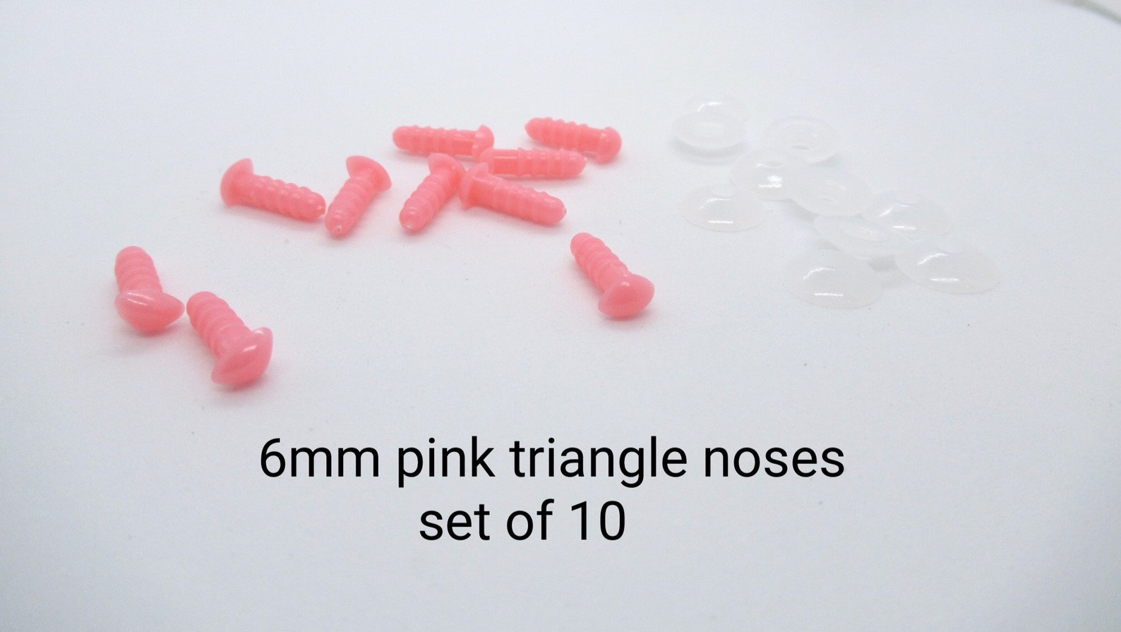 6mm Pink Triangle Animal NOSE - 10 Pieces - Amigurumi Plastic Safety ...