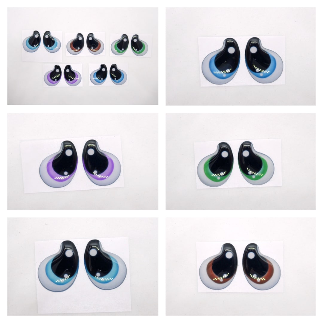 3D Adhesive Eyes Eye Stickers Resin Eyes 5 Pairs of Eyes 20 X 17mm ...