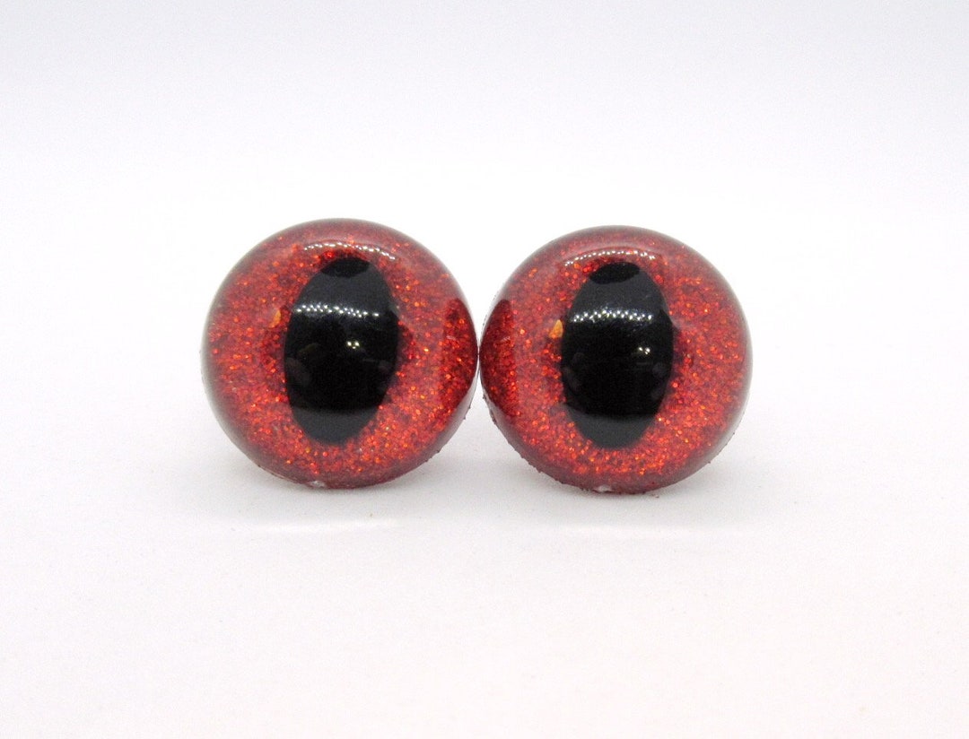 21mm Glitter Safety Eye - Cherry Red - One Pair - Cat Eye - Craft Eyes ...