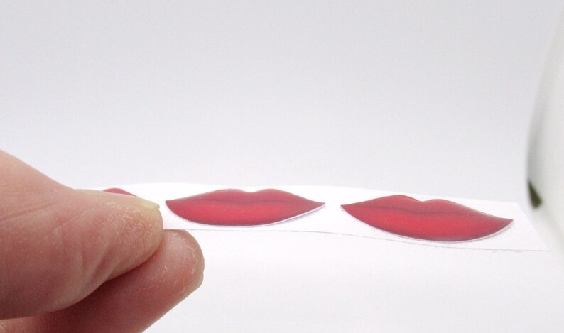 2D Adhesive Lip Stickers Red Lip Stickers 6 Pieces 1 X - Etsy
