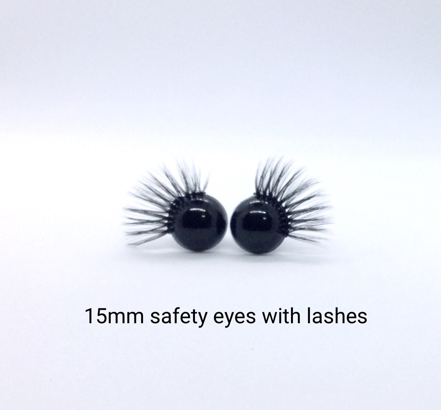 Safety Eyes With Eyelashes - 15 Mm Black Safety Eyes - Black Safety ...