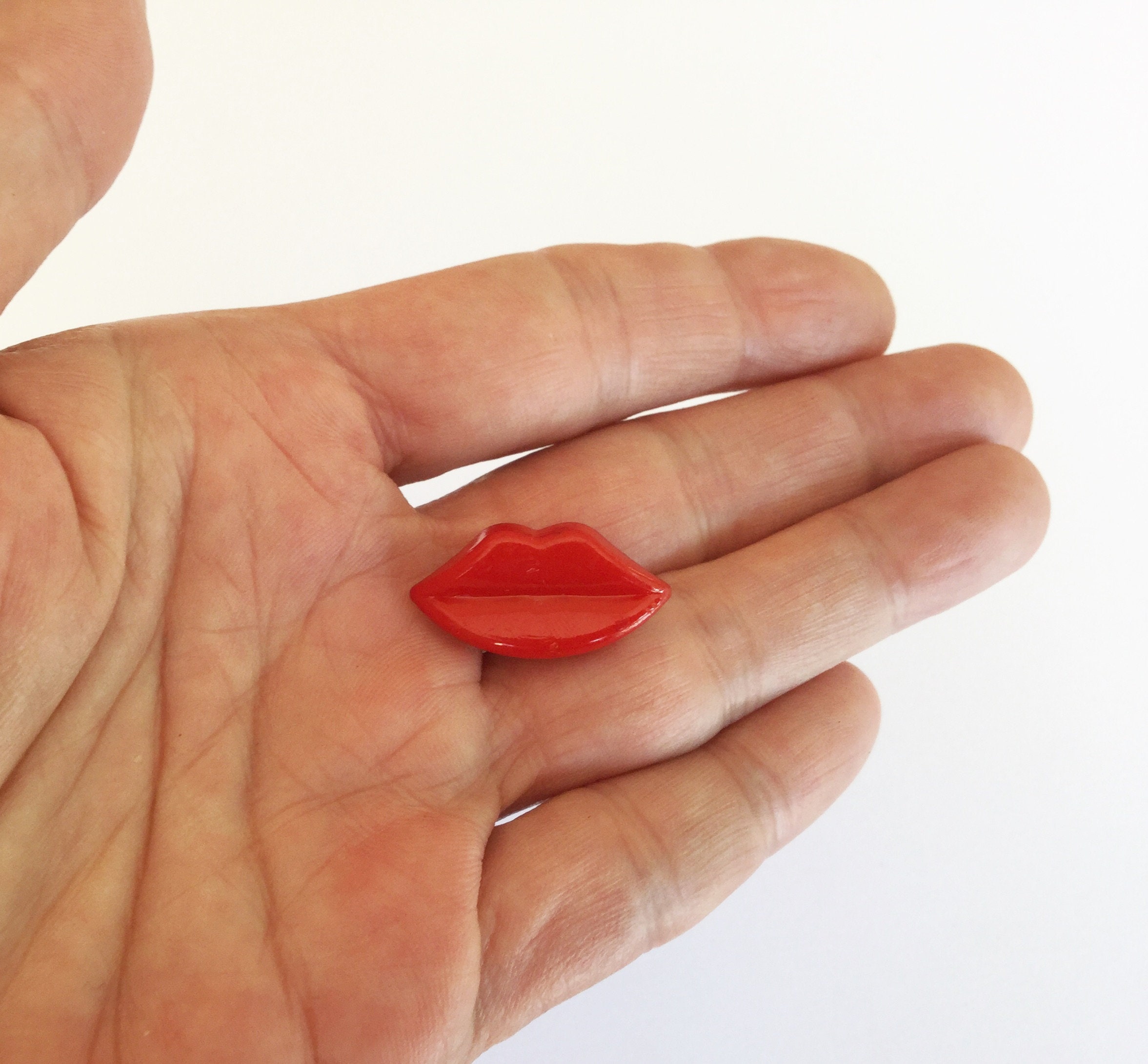Plastic Lip Buttons Decorative Buttons Set of 10 Red - Etsy