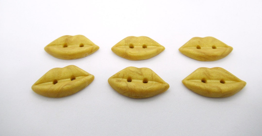 Polymer Clay Lip Buttons - Set of 6 - Doll Supplies - Women’s Lips ...