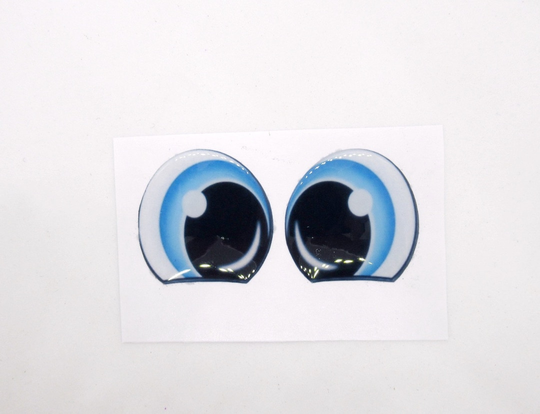 3D Adhesive Eyes - Large Resin Eye Stickers - 1 Pair - Blue - Resin - 1 ...