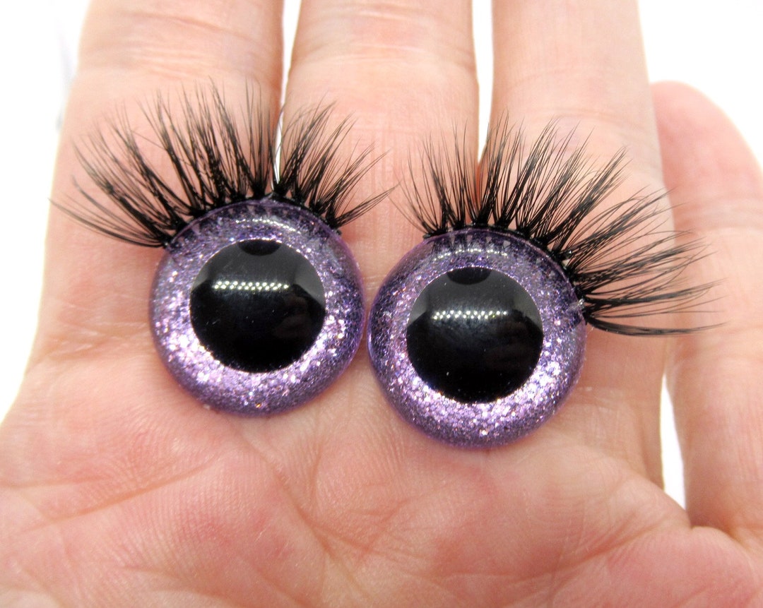 One Pair of Hand Painted 18mm Safety Eyes With Eyelashes - Etsy