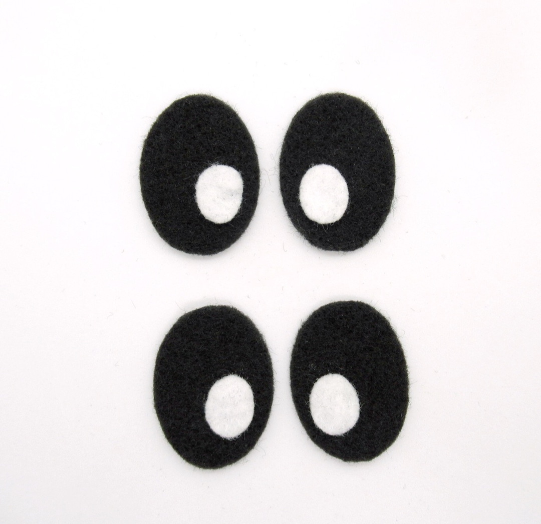 Pre Cut Black and White Felt Eyes - Amigurumi Supplies - Felt Craft ...