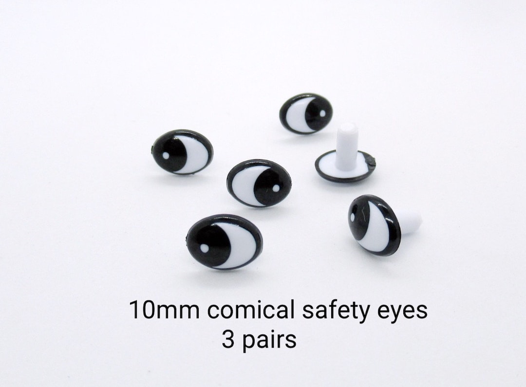 Comical Safety Eyes - 3 Pairs - Plastic Eyes - Oval Mini Eyes - Funny ...