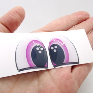 3D Adhesive Eyes - Large Eye Stickers - 1 Pair - Pink - Resin - 1.25 X ...