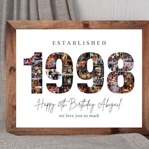 25th Birthday Photo Collage 1998 Photo Collage Number Photo - Etsy