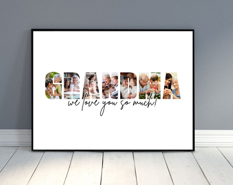 Grandma Photo Collage Gift Personalized Grandma Picture Collage Custom ...