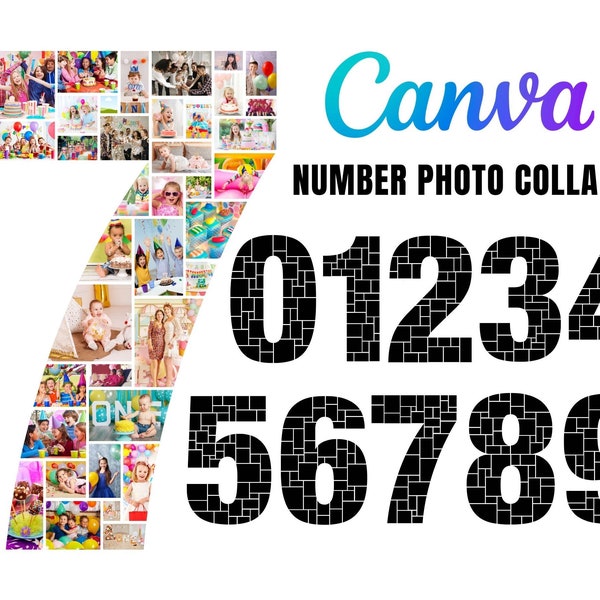 Number Photo Template Canva - Etsy