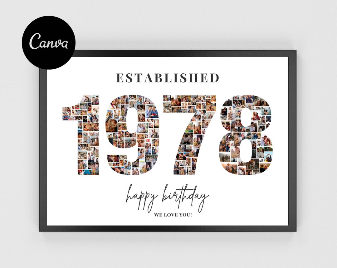 1978 Birthday Photo Collage, Personalized 1978 Photo Collage, Family ...