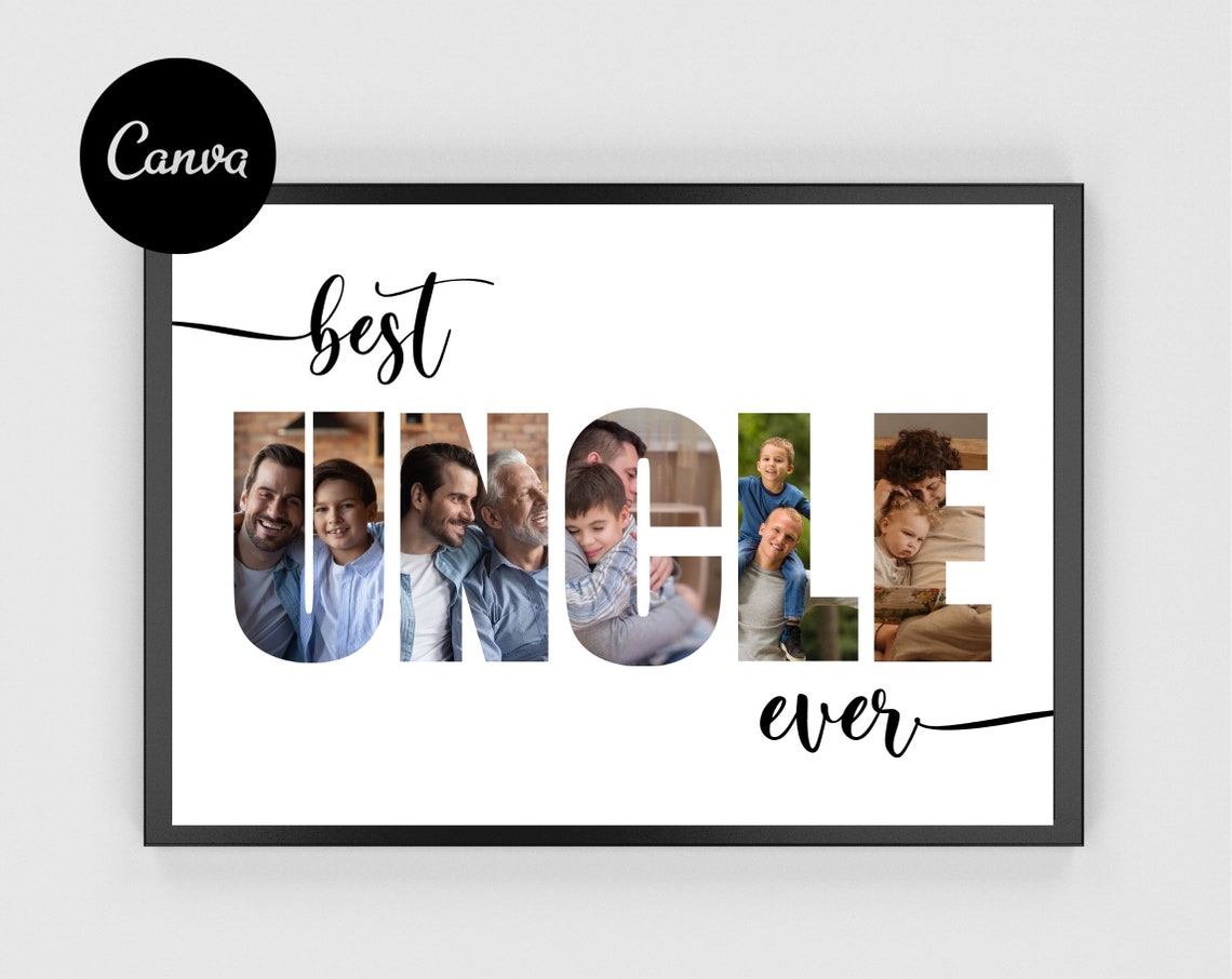 Uncle Photo Collage Gift, Personalized Uncle Picture Collage, Custom ...