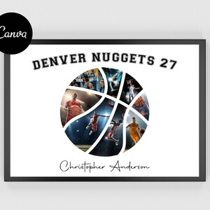Basketball Photo Collage, Basketball Canva Template, Basketball Collage ...