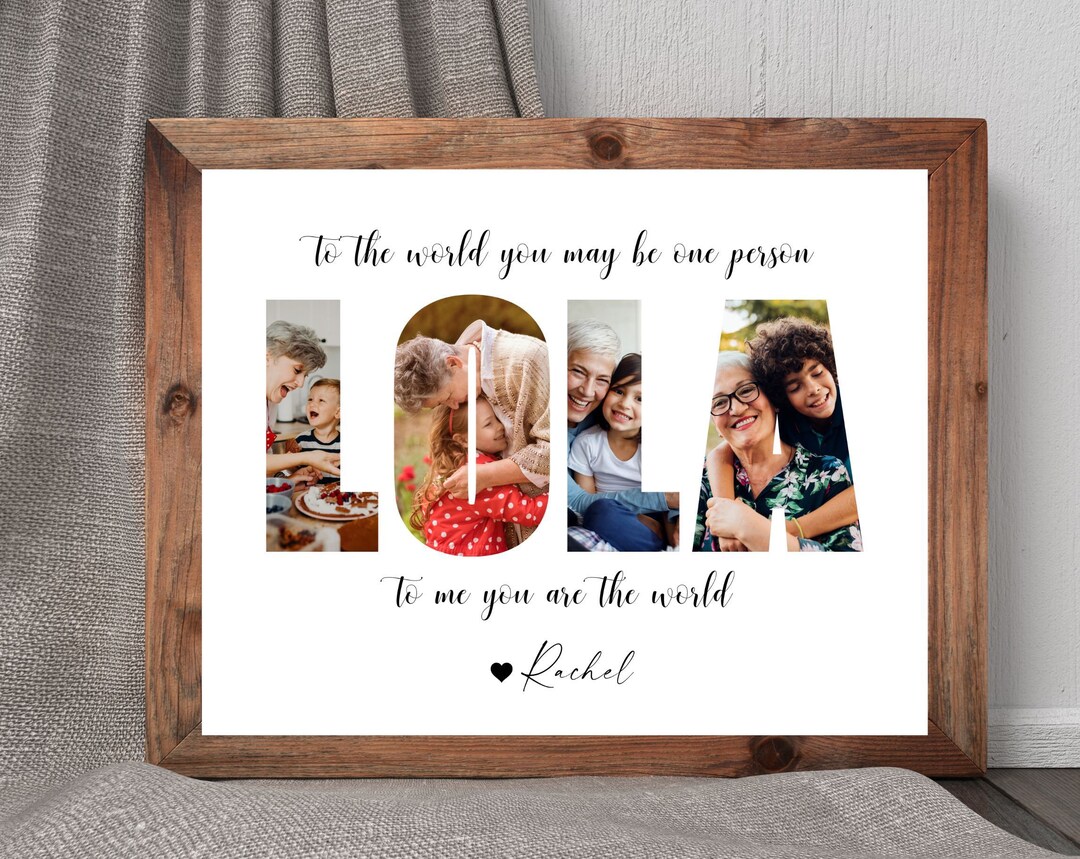 Grandma Photo Frame, Personalized Grandma Frame, Lola Photo Collage ...