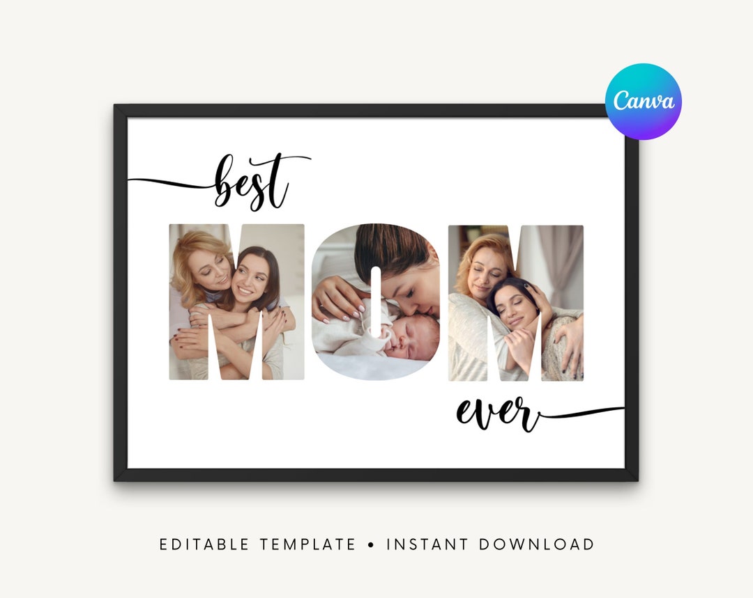Canva Photo Collage, DIY Canva Template, Mom Photo Frame, Personalized ...