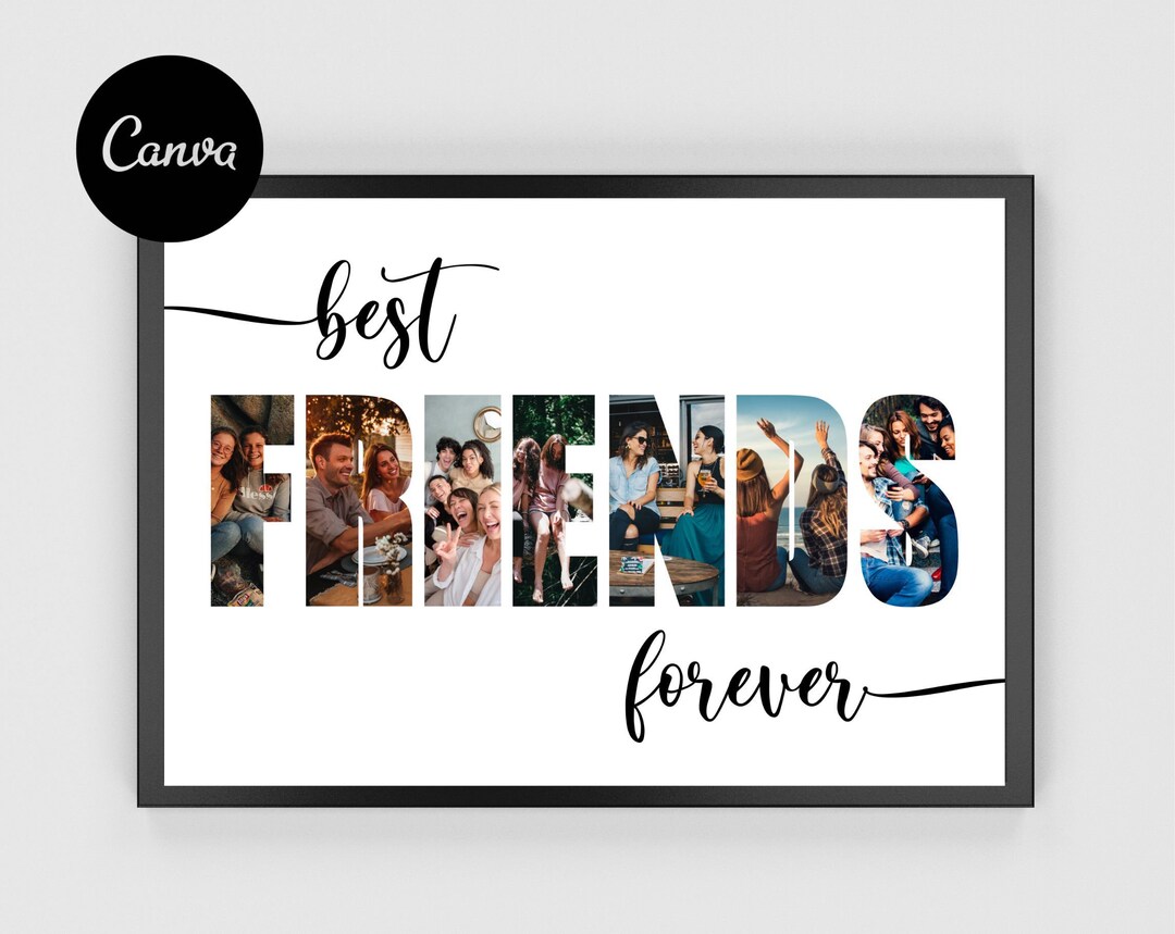 Friends Photo Collage, Friends Prints, Friends Collage, Canva Template ...