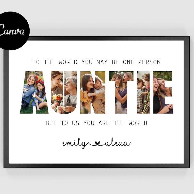 Aunt Picture Template - Etsy UK