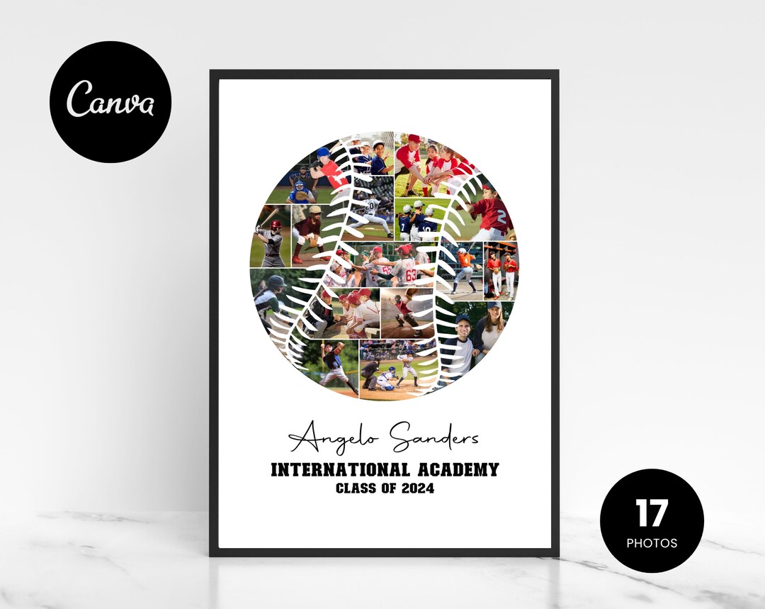 Baseball Photo Collage, Senior Night Gift, Sports Photo Collage, Sport ...