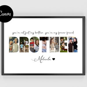 Brother Photo Frame, Personalized Brother Frame, Brother Photo Collage ...