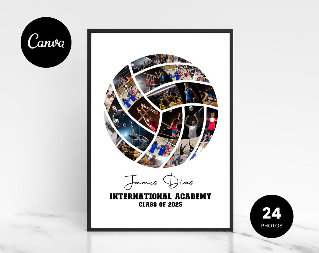 Volleyball Canva Photo Collage Editable Volleyball Collage Sports Photo ...