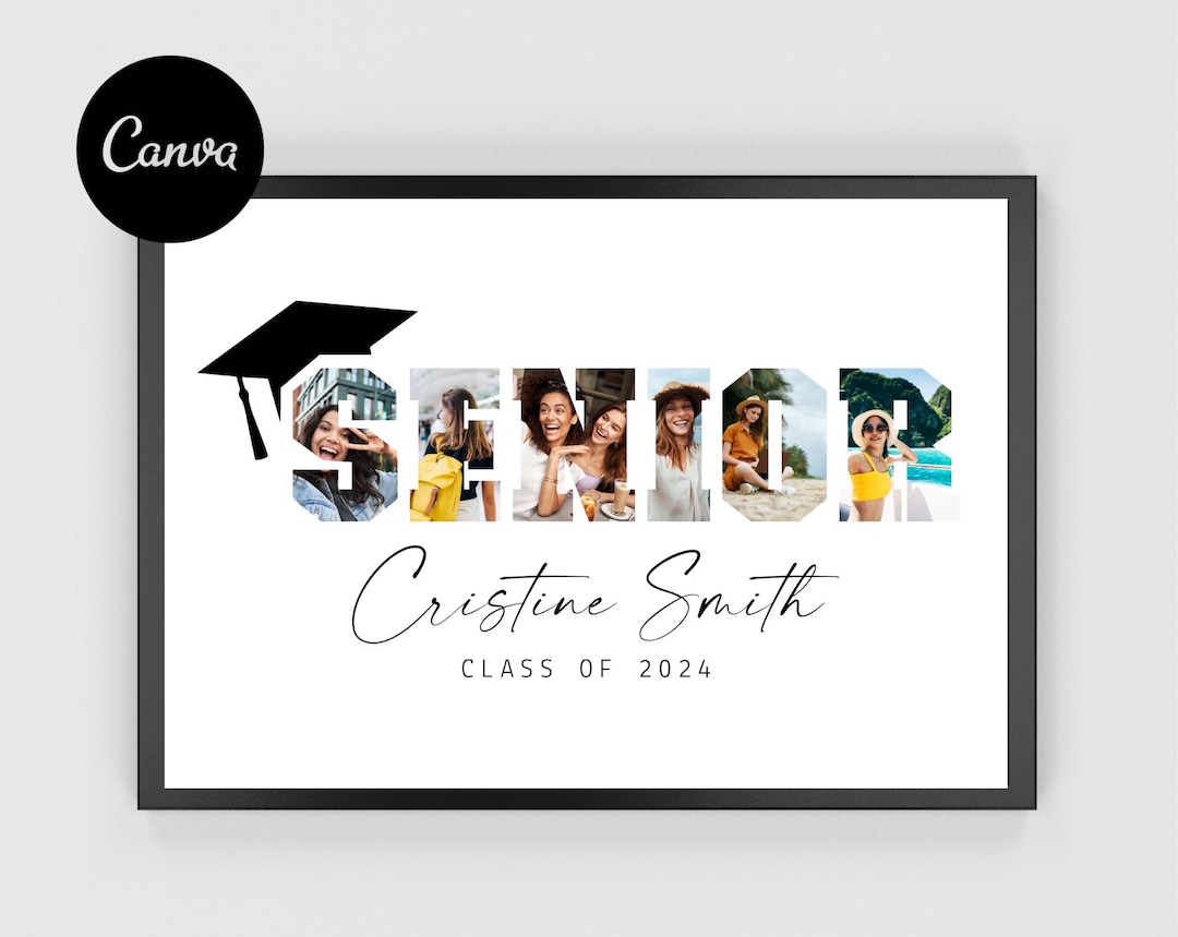 Senior Photo Frame, Graduation Photo Collage, Grad Gift, Gifts for Her ...