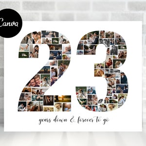 23 Number Photo Collage, Wedding Anniversary Gift, Couple Photo Collage ...