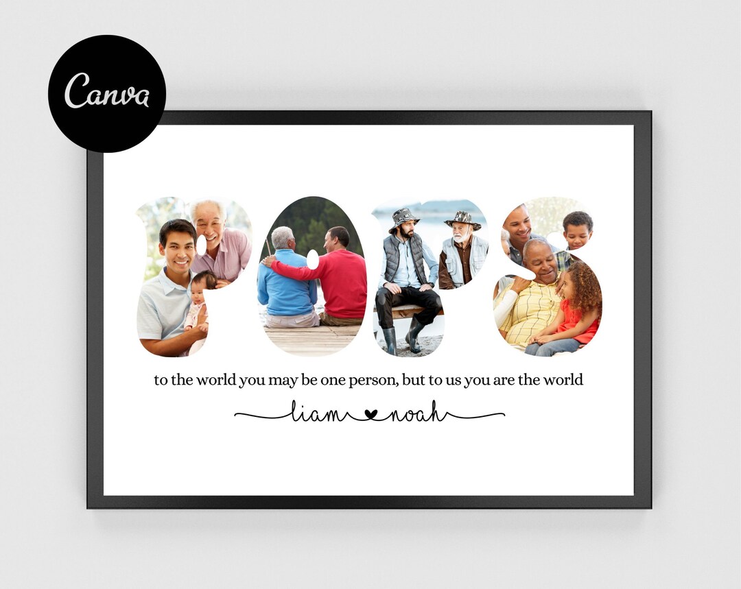 Grandpa Photo Frame, Personalized Granddad Frame, Grandpa Photo Collage ...